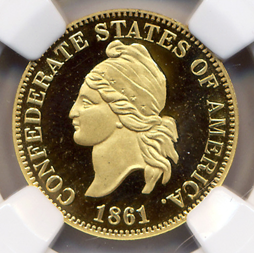 1/4 oz Gold 1861 Confederate Cent Smithsonian "Restrike" Private Issue ...