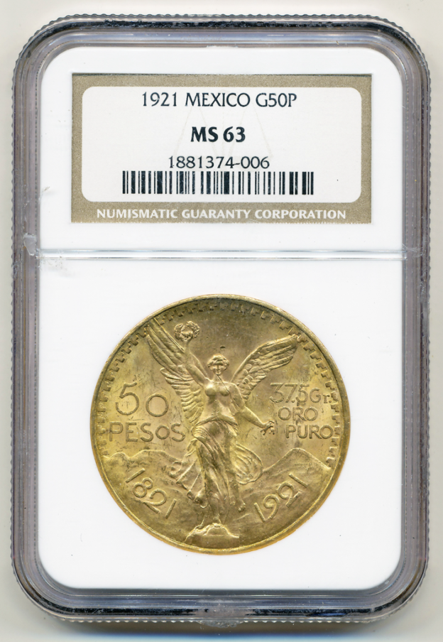 1921 Centenario Mexico Gold 50 Peso - Buy & Sell Gold & Silver Wisely ...